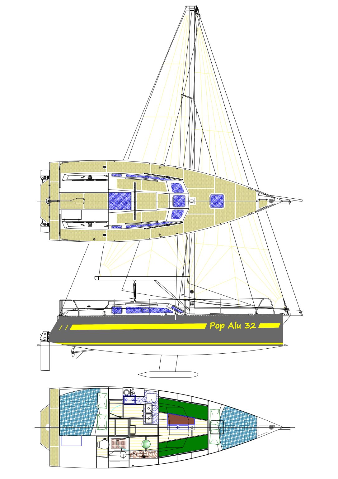 boat plans ocean aluminium cruising yacht with twin bulb keels